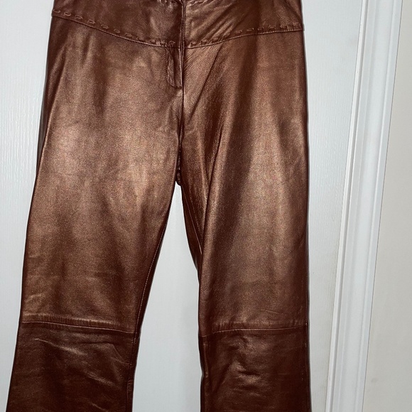 Cache | Pants & Jumpsuits | Cache 0 Leather Brown Leather Pants Size 2 ...